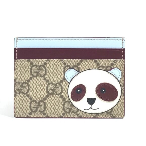 Gucci | Accessories | Gucci 88769 Gg Supreme Logo Panda Business Card ...